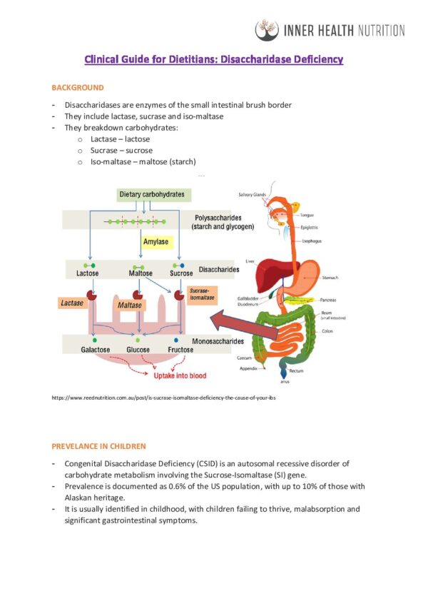 Guide to Managing Disaccharidase Deficiency - Elissa Robins
